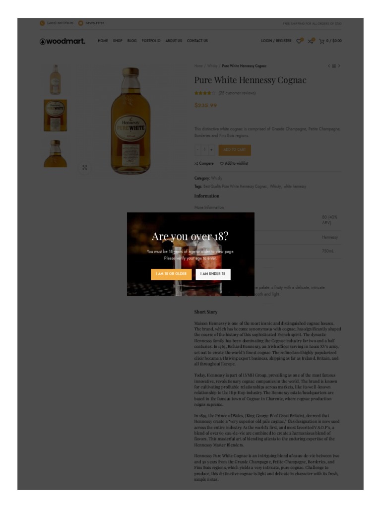 Pure White Hennessy Cognac Overview | PDF | Distillation | Distilled Drinks