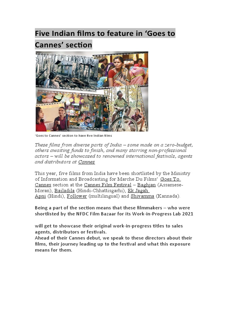 Indian Films Shine at Cannes | PDF | Cinema Of India