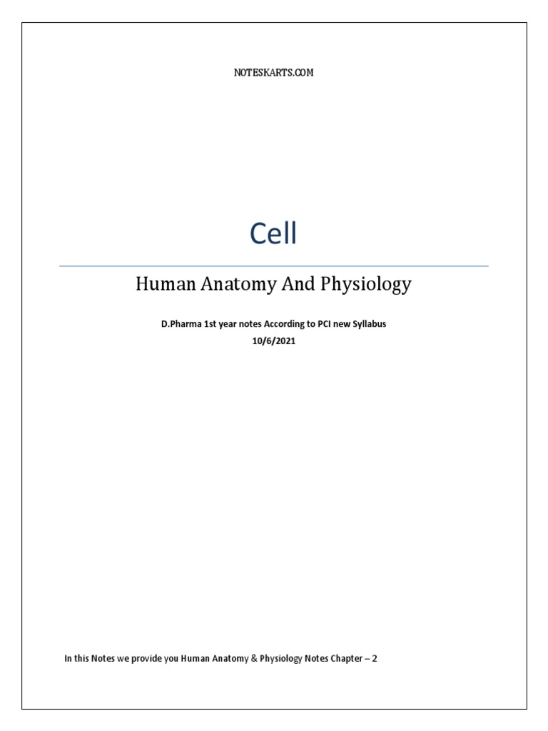 Structure of Cell Components and Its Functions Noteskarts | PDF | Cell ...