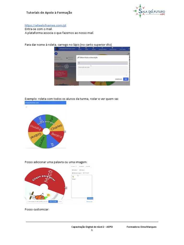 Tutorial Wheelofnames Roleta | PDF