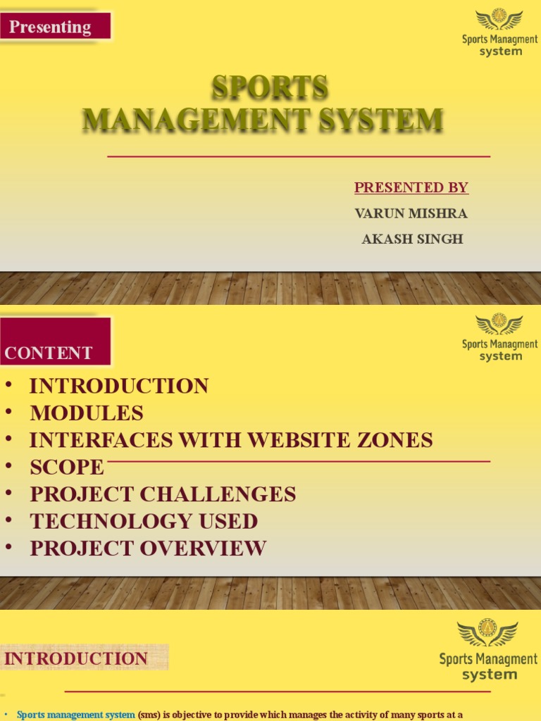 Sports Management System: Presenting | Download Free PDF | Microsoft ...