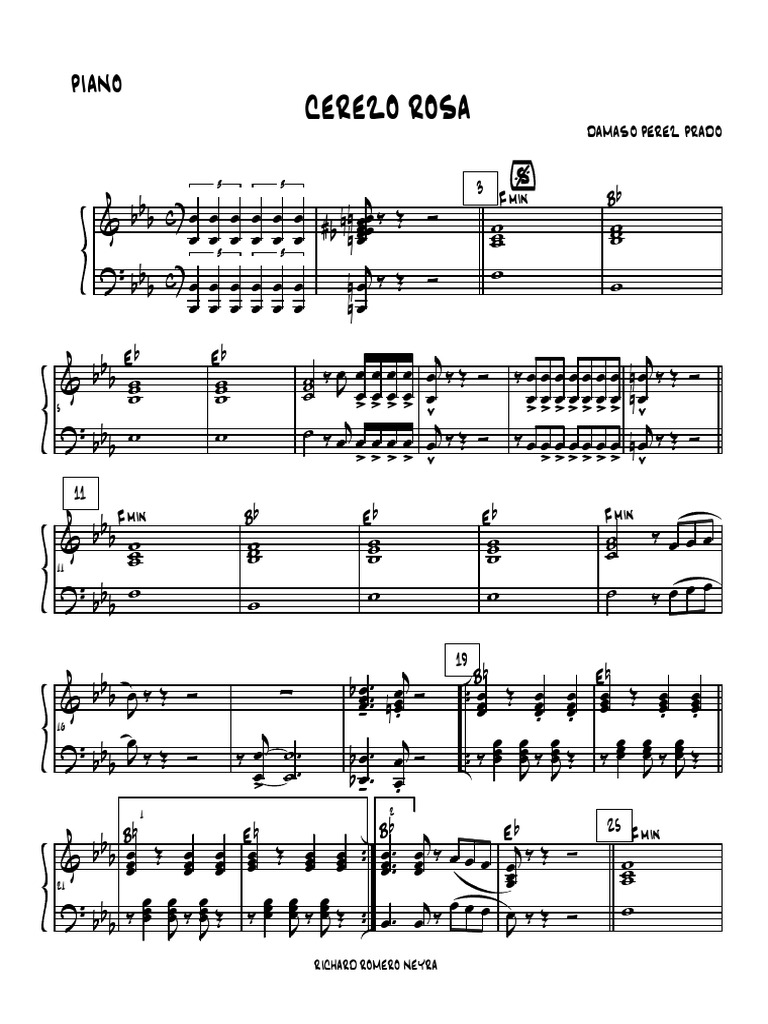 Cerezo Rosa - Piano | PDF