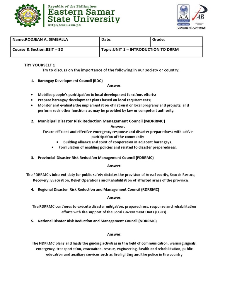 Unit 1 - Introduction To DRRM | PDF | Emergency Management | Disaster ...