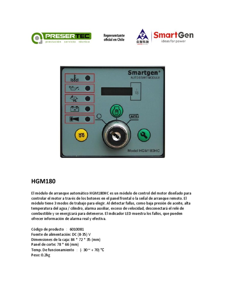 Módulo de Arranque Automático HGM180HC | PDF | Diodo emisor de luz ...