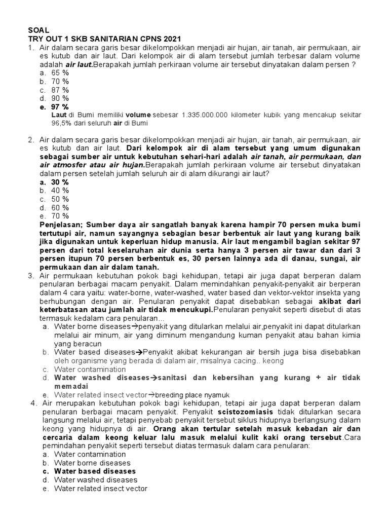 Try Out 1 SKB Sanitarian 2021 FIX (1411) | PDF