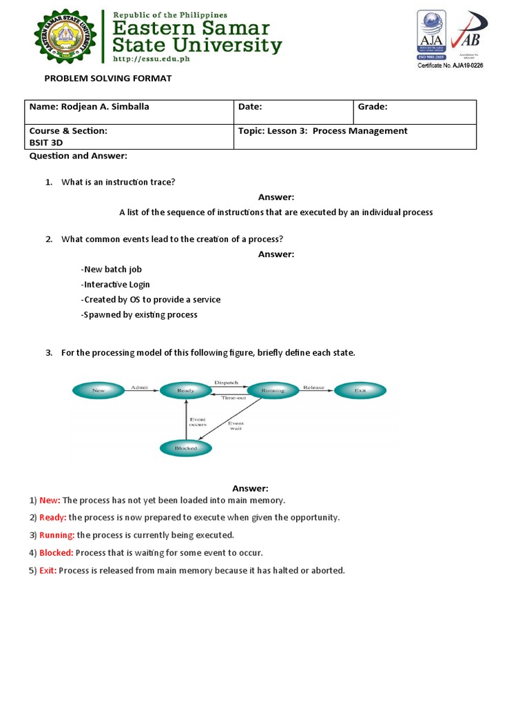 Lesson 3 Process Management | PDF | Process (Computing) | Thread ...