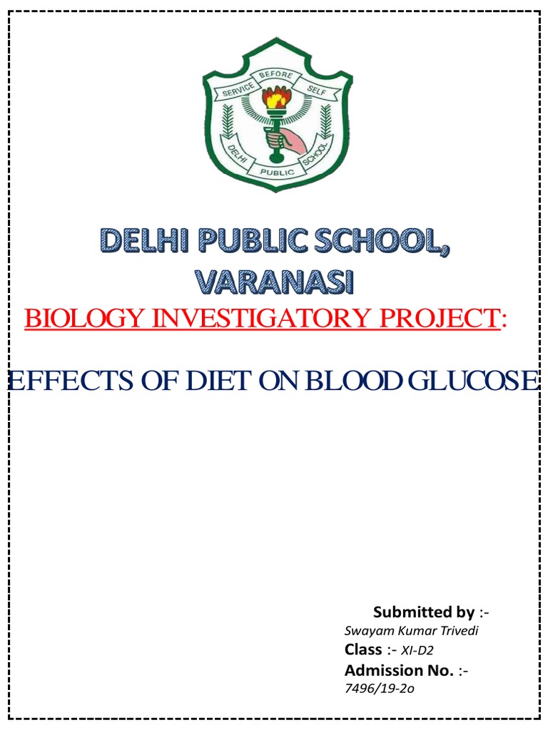 Effects of Diet On Bloodglucose: Biology Investigatory Project | PDF ...