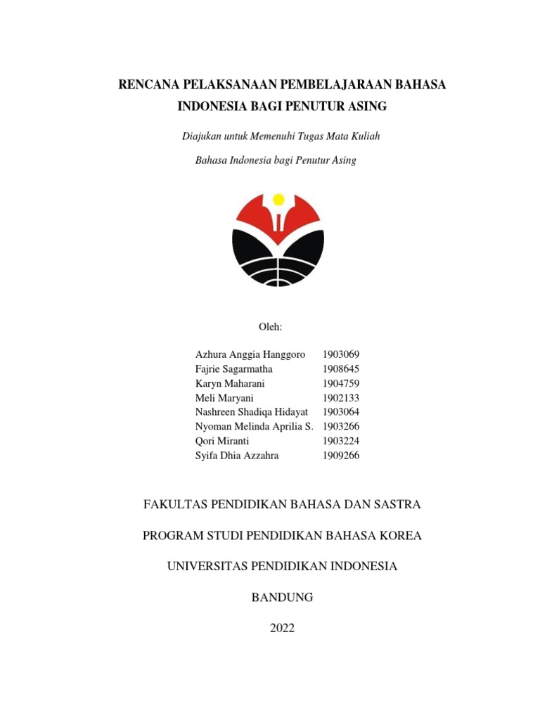 RPP BIPA - Kelompok 1 | PDF