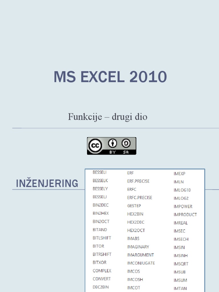 P6 Excel Funkcije Drugi Dio | PDF