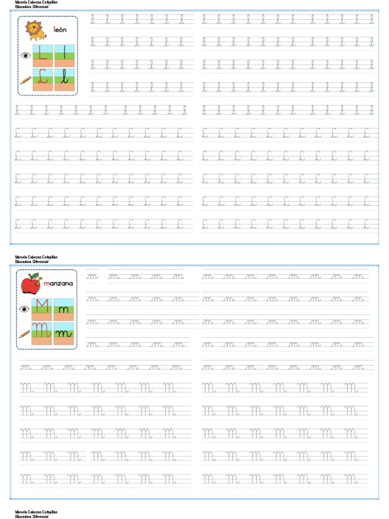 Abecedario en Cursiva Caligraf | PDF