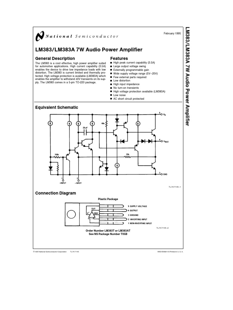 lm383 | Amplifier | Telecommunications Engineering