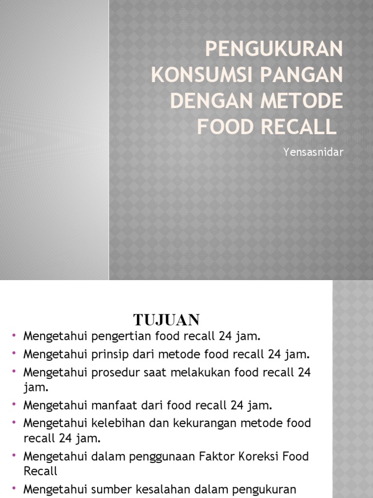 Metode Food Recall | PDF