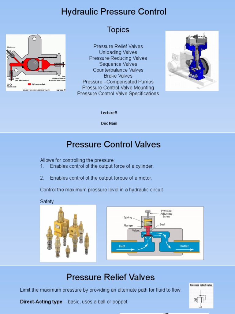 Lecture 5 Hydraulic Pressure | PDF | Valve | Pump