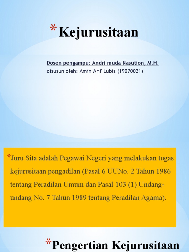 Kejurusitaan Amin Arif Lubis | PDF