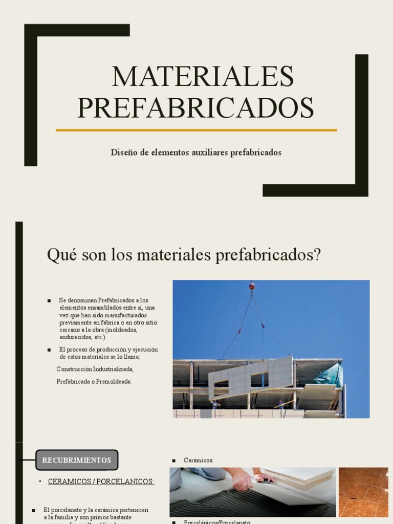 Materiales Prefabricados | PDF | Hormigón | Cerámica