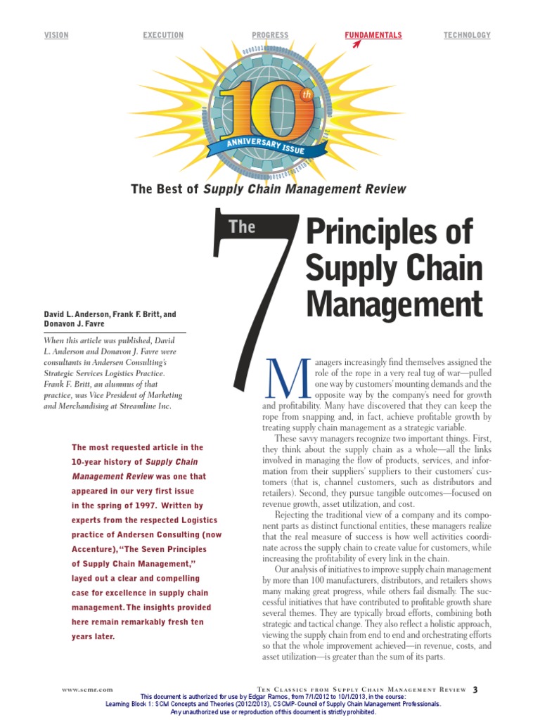3 The 7 Principles of Supply Chain Management | PDF | Supply Chain ...