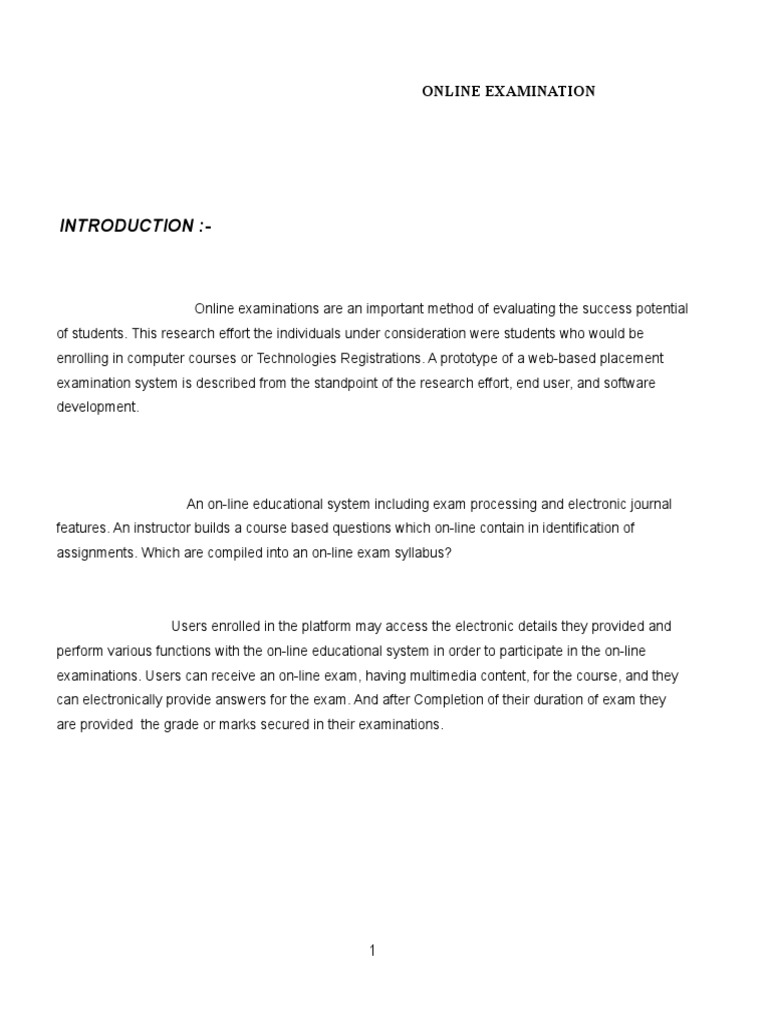 Online Exam Project Report | PDF | Java Script | Php