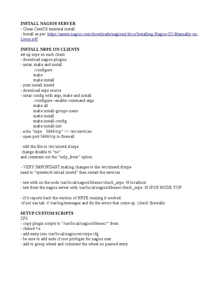 Linux Pdf Install Nagios Server Download Free Pdf Computing Computer Engineering
