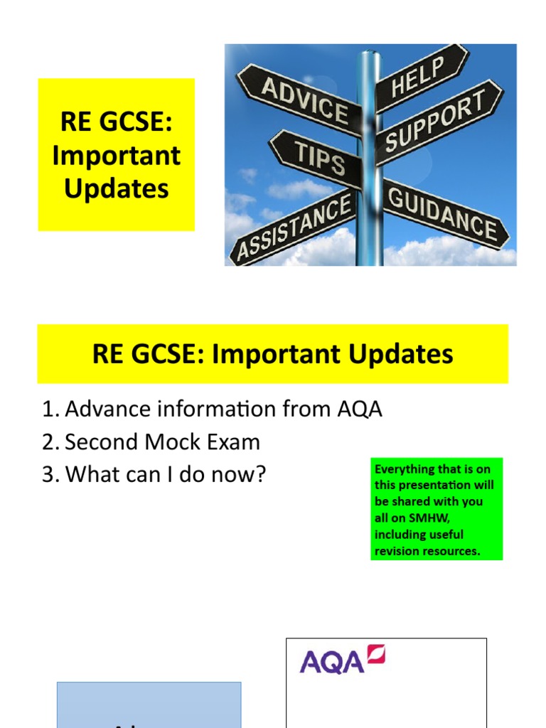 RE GCSE: Important Updates | PDF | Test (Assessment) | Revelation