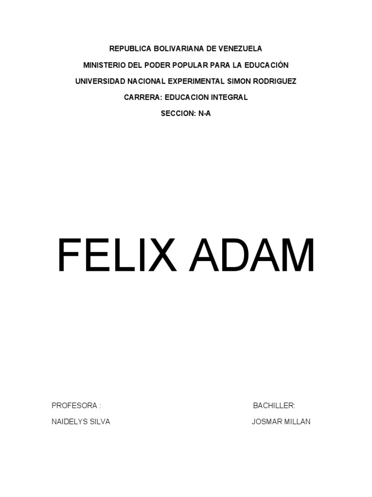 DR FELIX ADAM | PDF | Venezuela | Aprendizaje