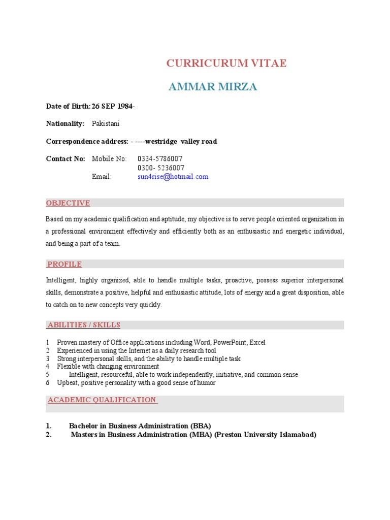 Ammar CV | PDF