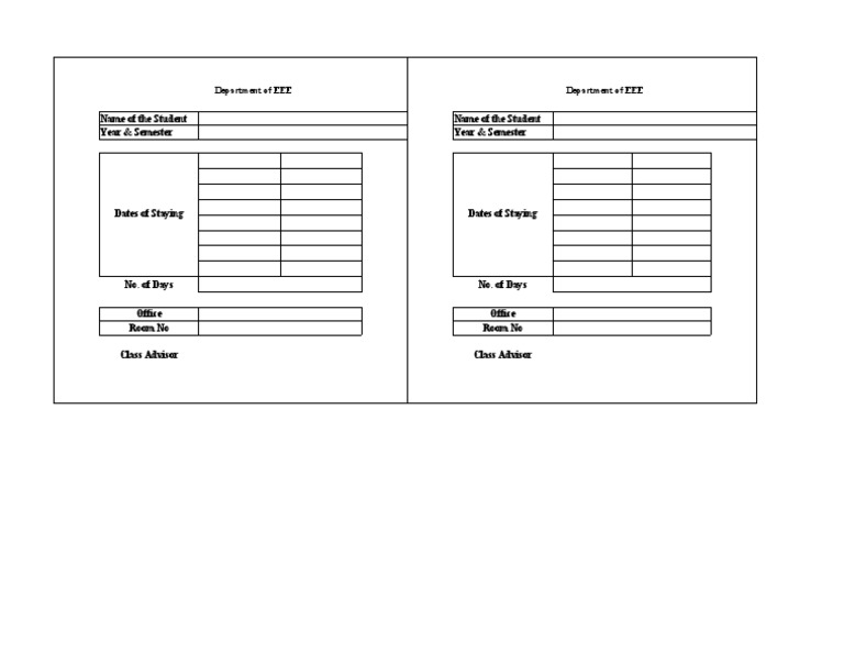 Lateral Entry Hostel Staying Form | PDF