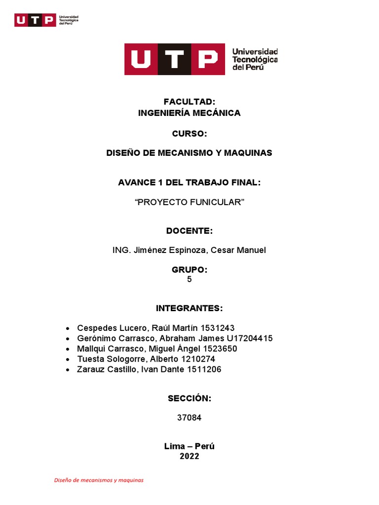 Avance Final 1 - Funicular | PDF | Transporte | Motores