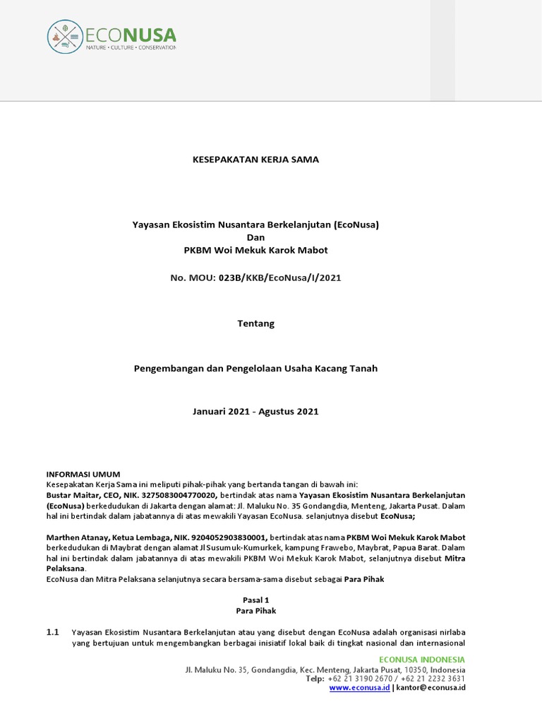023B I 21 - PKBM WMKM - Kacang Tanah | PDF | Bisnis