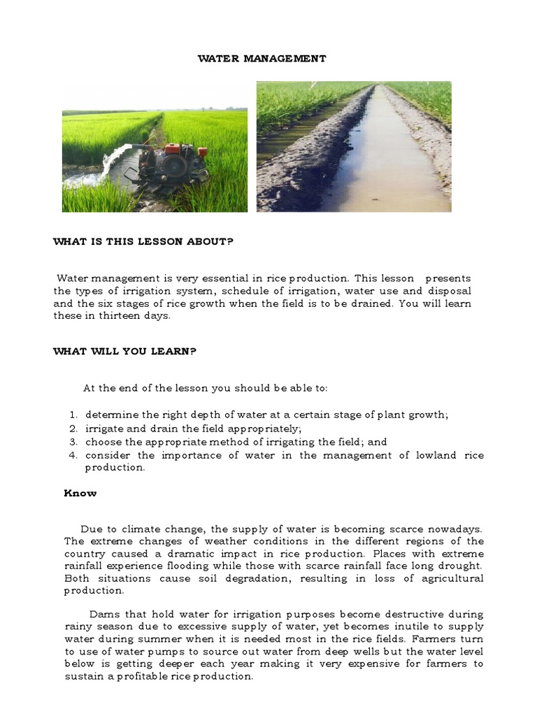 Water Management | PDF