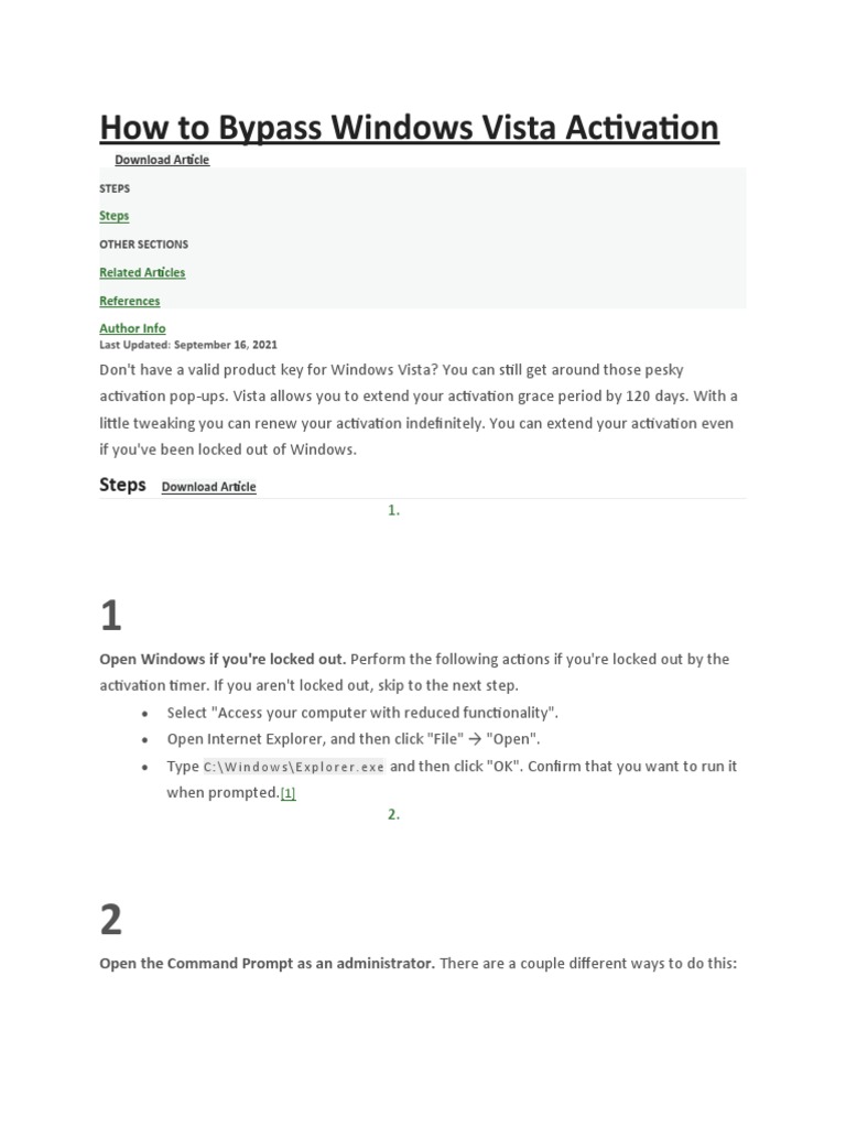 Windows Vista Activation Helper | PDF | Windows Vista | Microsoft Windows