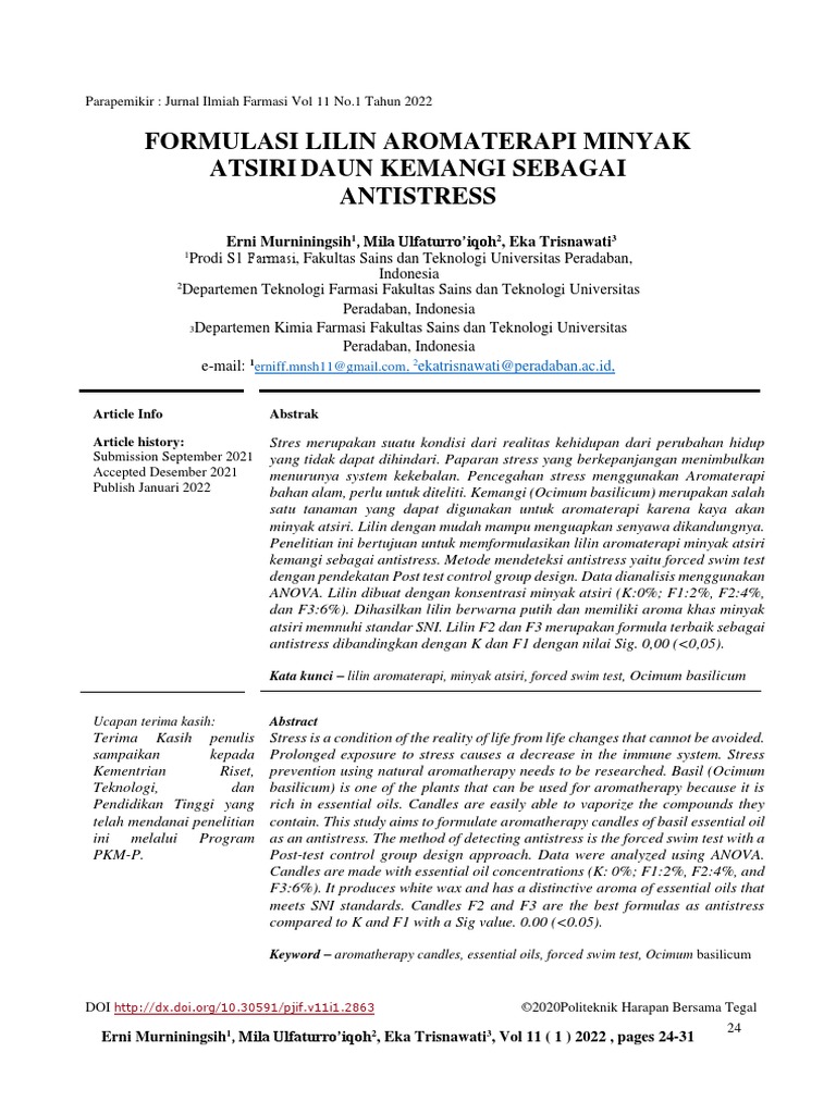 Formulasi Lilin Aromaterapi | PDF | Kesehatan Holistik