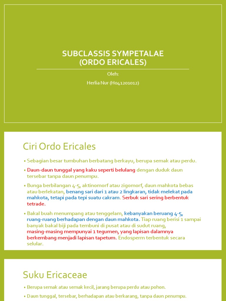 Ordo Ericales | PDF