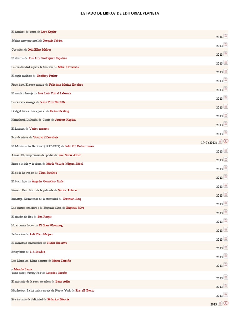 Libros destacados de Editorial Planeta | PDF