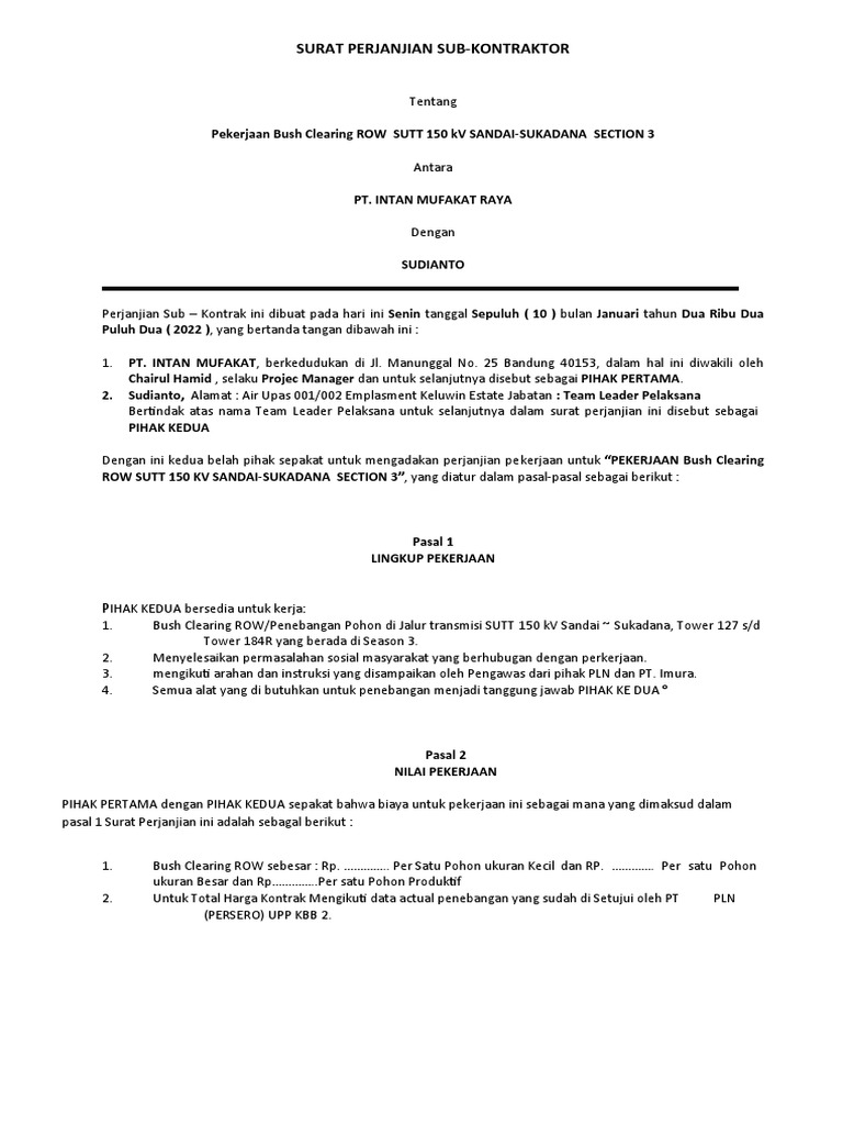 SPK ROW Draf Sec 3. | PDF | Teknologi & Rekayasa