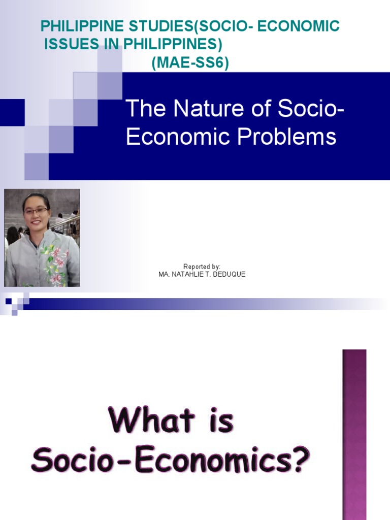 The Nature of Socio-Economic Problems: Philippine Studies (Socio ...