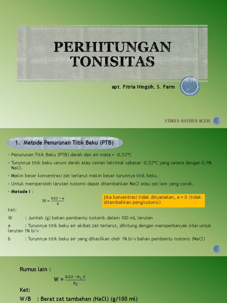 3-4 Perhitungan Tonisitas 2 | PDF