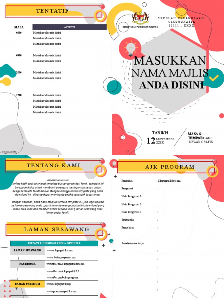Template Buku Program Percuma PKP (Cikgugrafik) | PDF