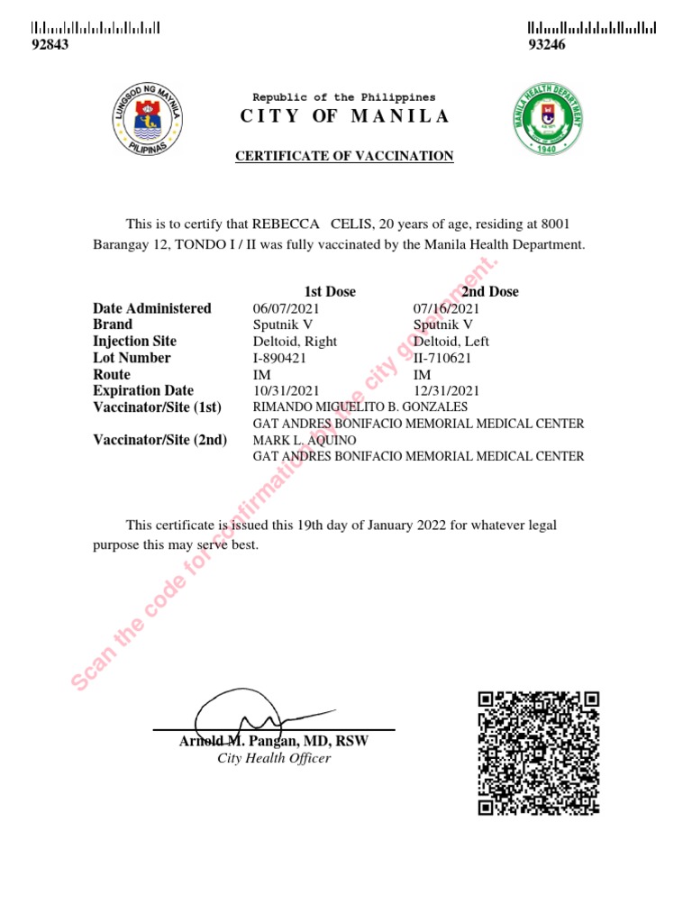 Scan The Code For Confirmation by The City Government | PDF