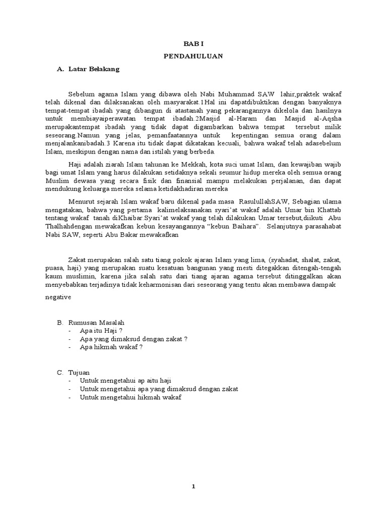 MAKALAH Hikmah Ibadah Haji, Zakat Dan Wakaf | PDF MAKALAH Hikmah Ibadah Haji, Zakat Dan Wakaf | PDF