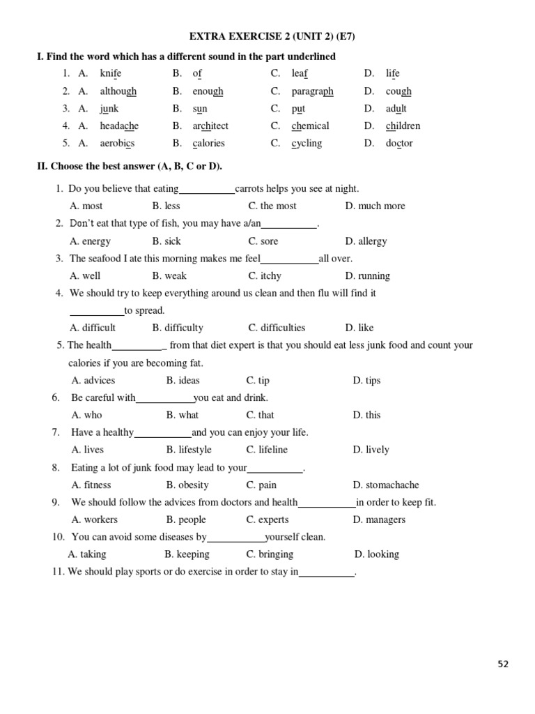Homework Unit 2 | PDF | Foods | Food And Drink