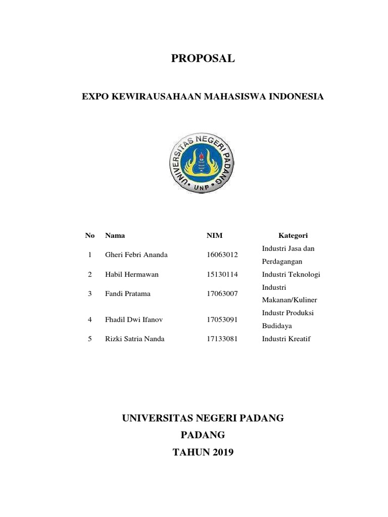 Proposal Expo Kmi 2019 | PDF | Karier & Perkembangan
