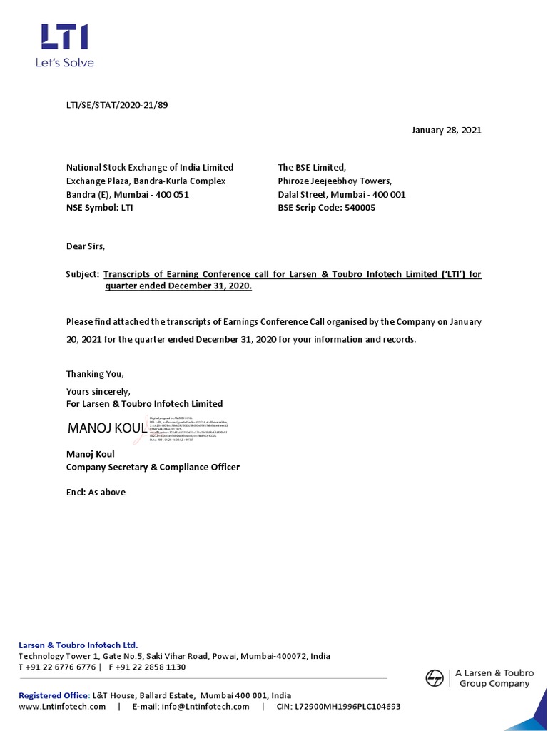 Earnings Transcript (Q3-FY 21) | Download Free PDF | Cloud Computing ...