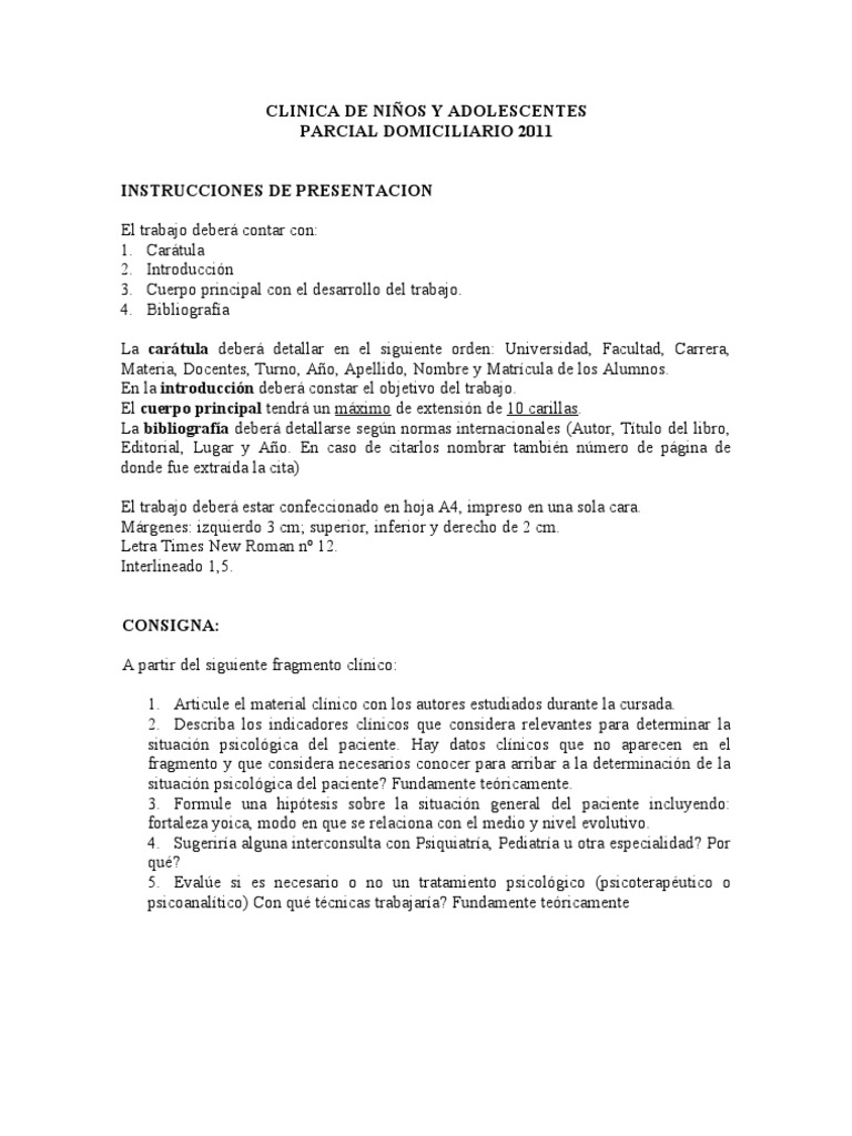 Consigna Parcial Domiciliario 2011 | PDF | Estudios de idiomas extranjeros