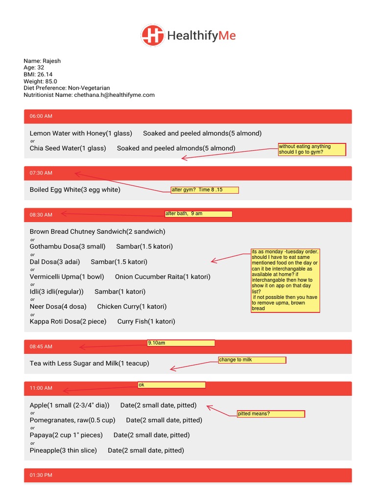 Healthify Diet Plan PDF | PDF | Whole Grain | Foods