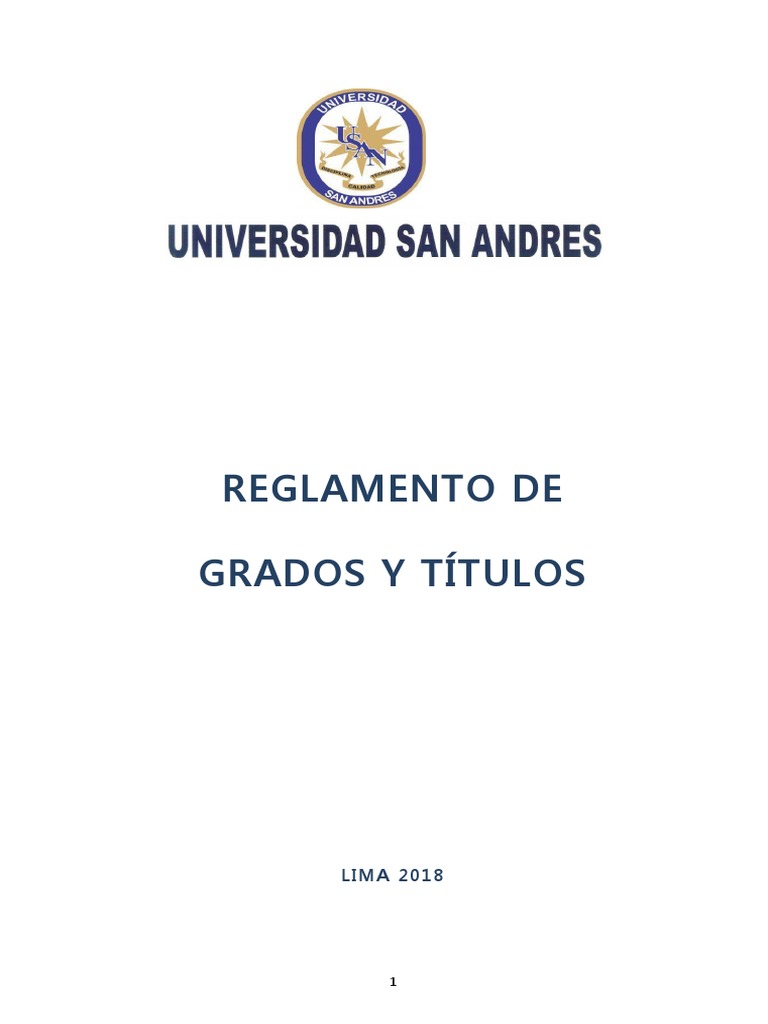 Reglamento de Grados y Titulos | PDF | Titulo academico | Acceso abierto