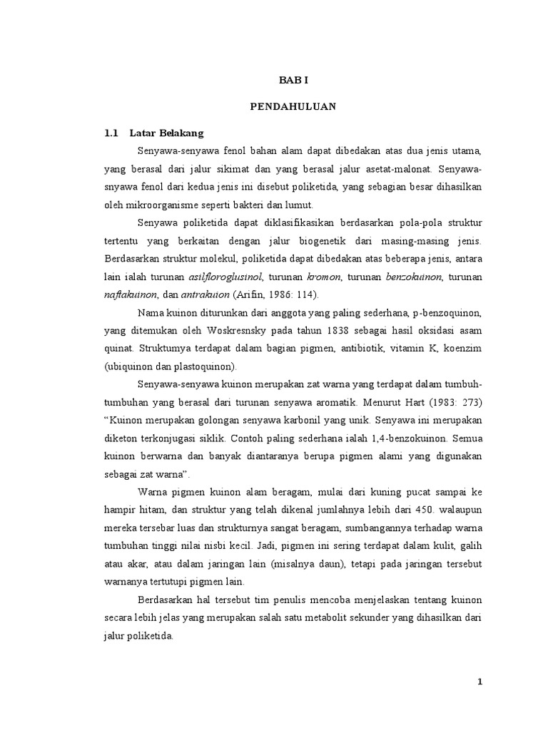 Pemahaman dan Klasifikasi Kuinon | PDF