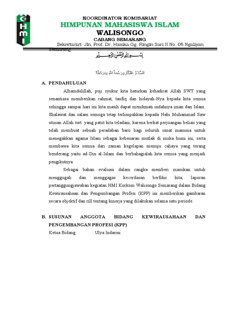 LPJ KPP | PDF | Karier & Perkembangan | Seni