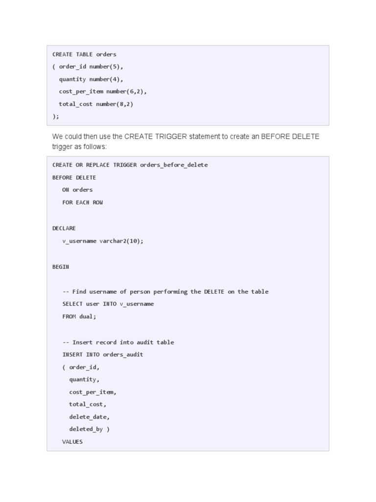 CREATE TABLE Orders | PDF