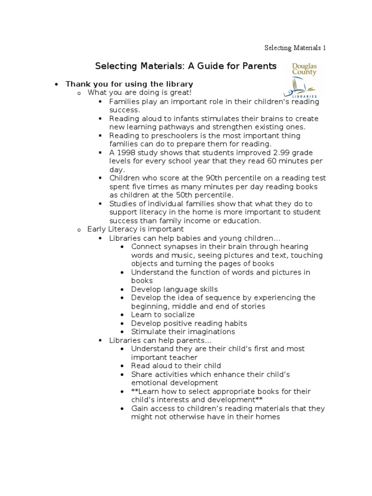 Parent Brochure 3 | PDF | Reading (Process) | Libraries