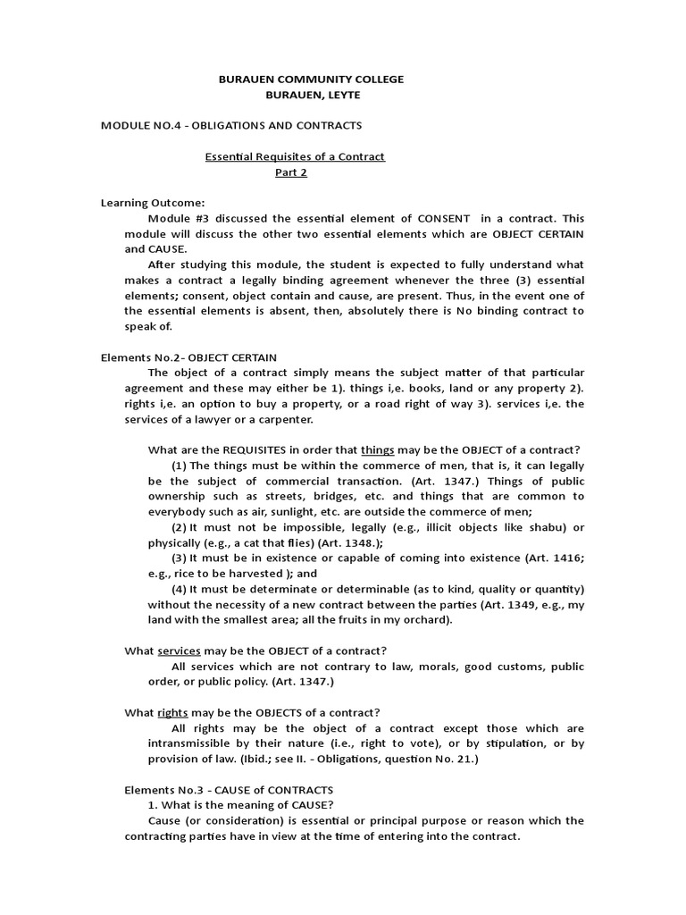 Burauen Community College Burauen, Leyte | PDF | Consideration | Property